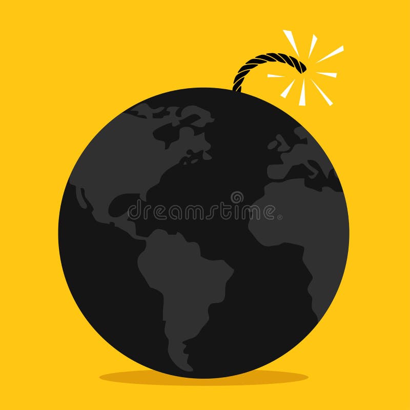 Conceito da bomba do mundo ilustração stock. Ilustração de planeta ...