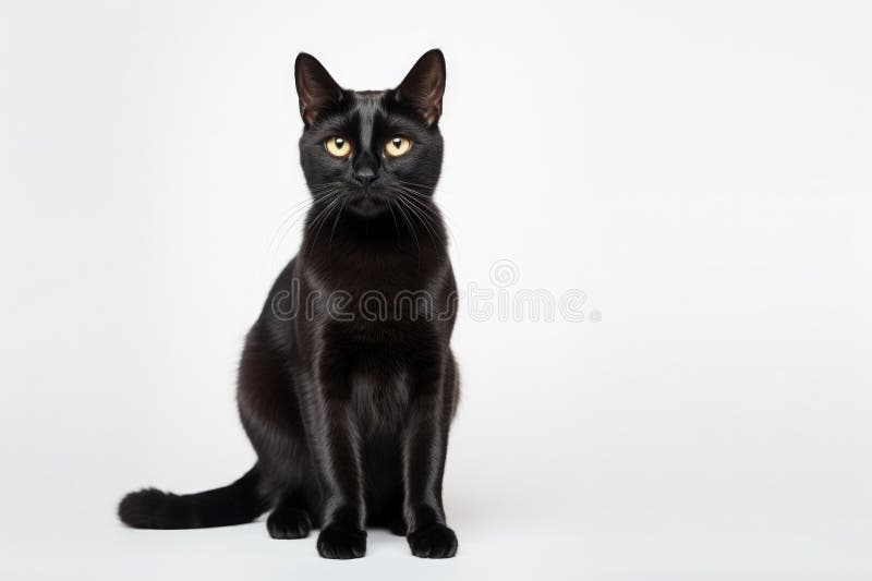 Bombay Cat Stands on a White Background Stock Illustration ...