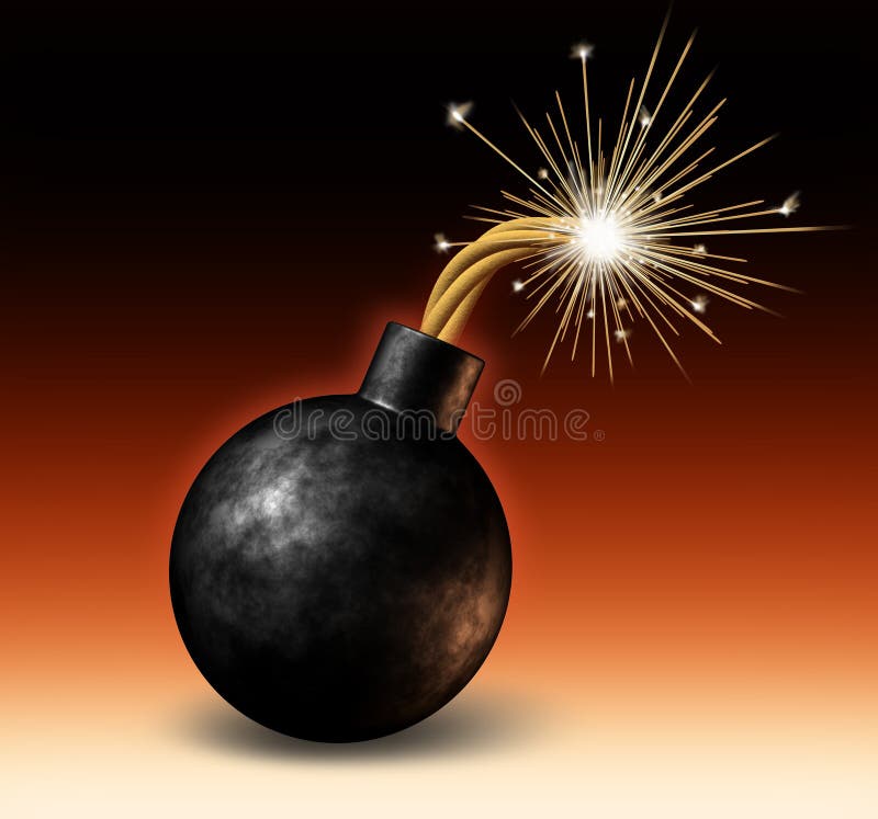 Explodierende Bombe stock abbildung. Illustration von explosiv - 21979367