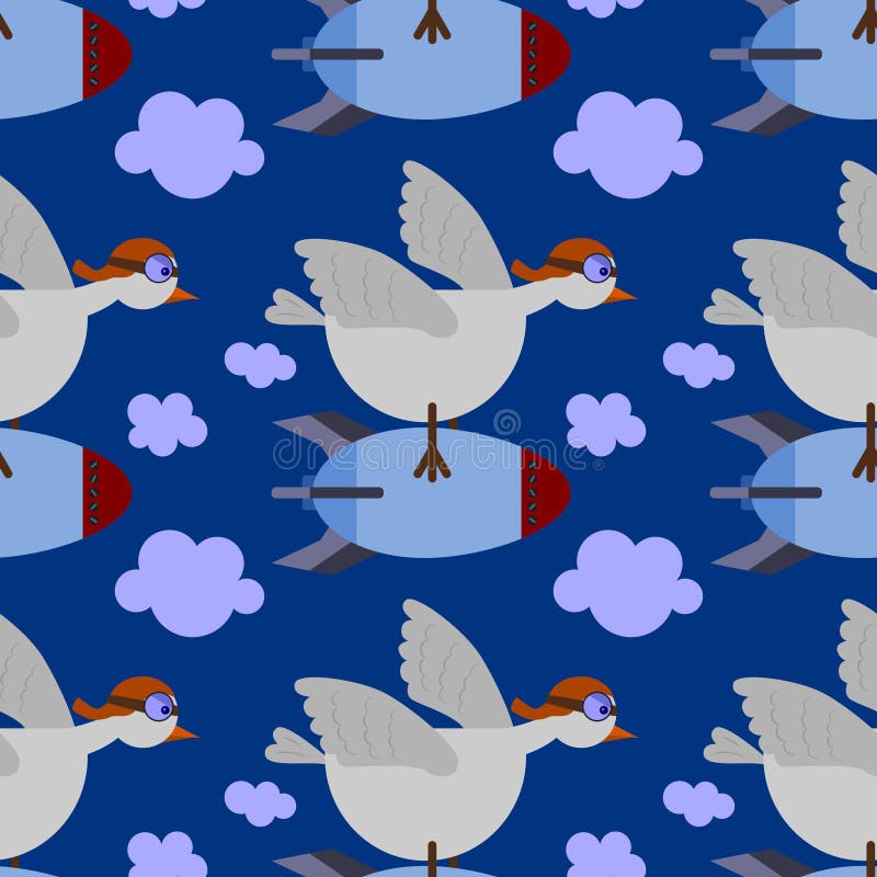 Bomber Bird Seamless Background Design Stock Illustration ...