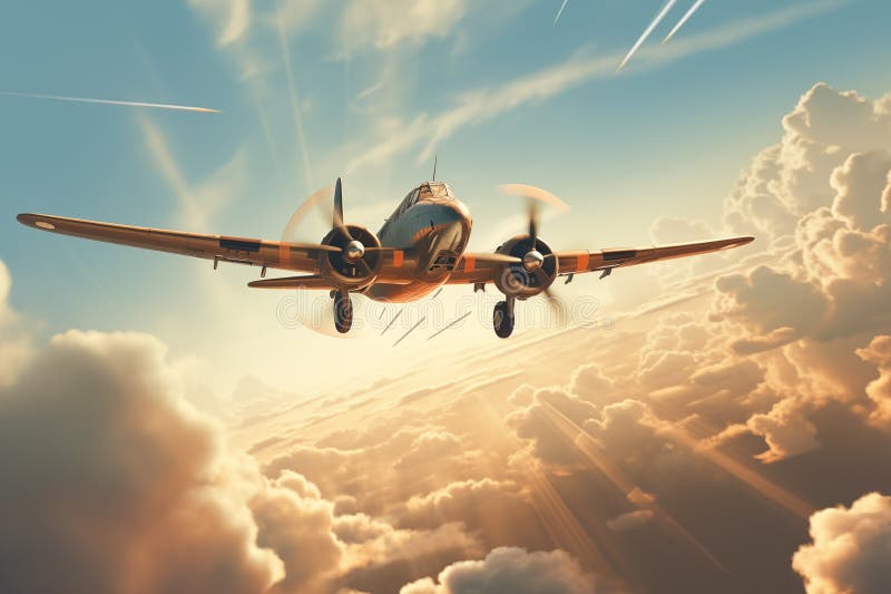 A Bomber Flies Across the Sky Stock Illustration - Illustration of ... A Bomber Flies Across the Sky Stock Illustration - Illustration of ...