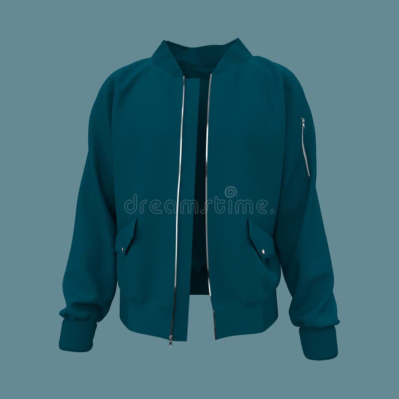 Bomber Jacket Mockup in Front View, Design Presentation for Print Stock ...