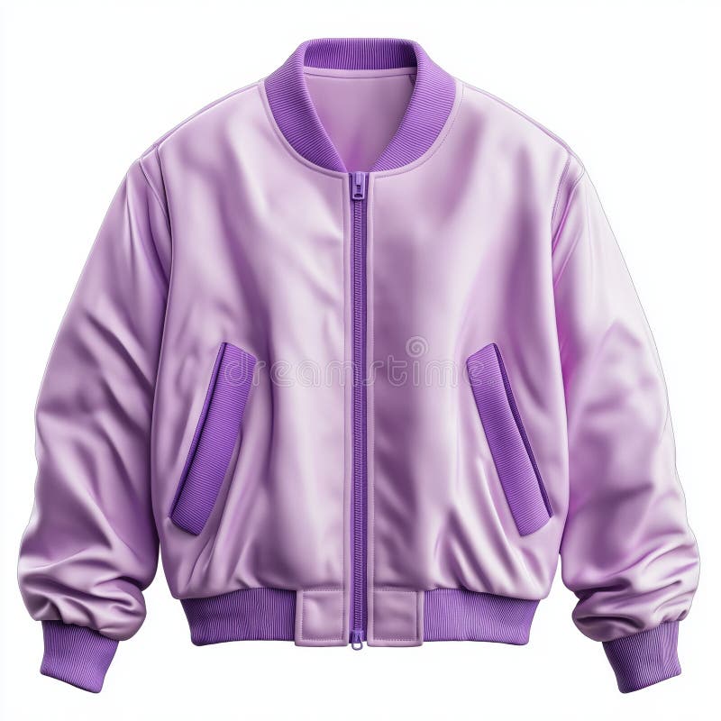 A Lilac Jacket, with Violet Trim Around the Collar and Cuffs, Features ...