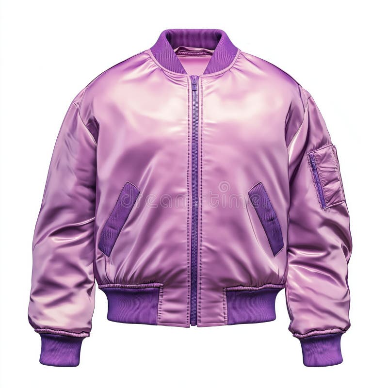 A Lilac Jacket, with Violet Trim Around the Collar and Cuffs, Features ...