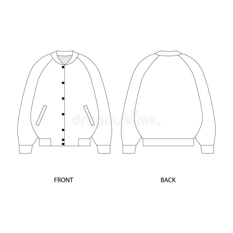 Bomber Jacket Vector Design Template. Jacket Technical Drawing Stock ...