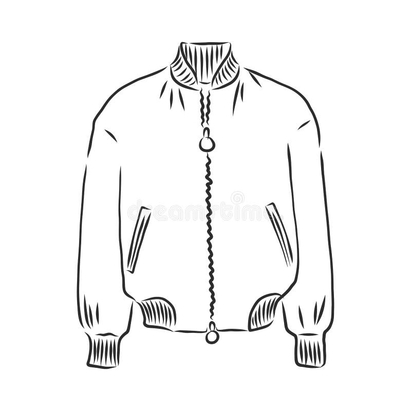 Bomber Sketch. Bomber Jacket, Vector Sketch Illustration Stock ...