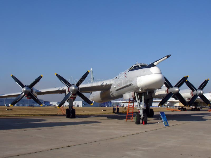 Tu-95 bomber stock photo. Image of propeller, range, plane - 6888426