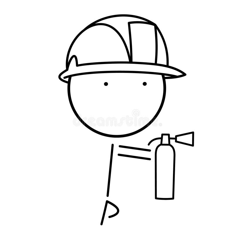 Bombero con extintor ilustración del vector. Ilustración de hidrante ...