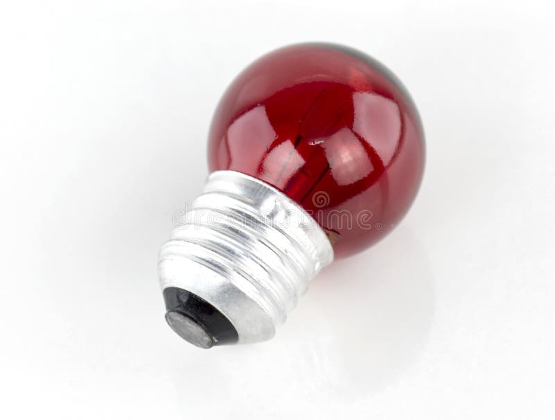 Bombilla Roja Aislada En El Fondo Blanco Imagen de archivo - Imagen de ...