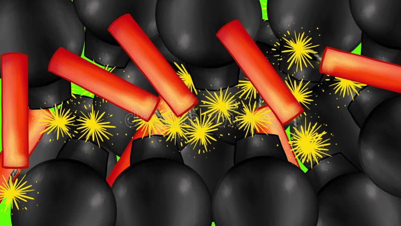 Bombs and Dynamite Cartoon Animation on Green Screen. Stock Video ...