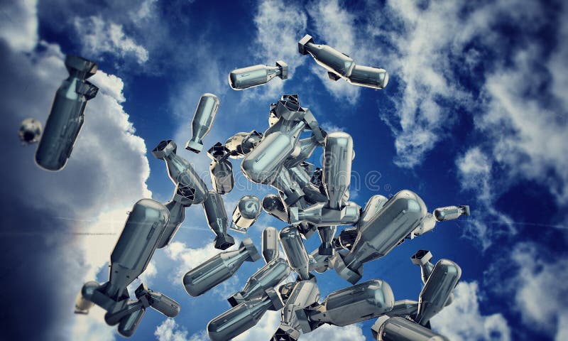 Bombs falling stock illustration. Illustration of high - 25665060