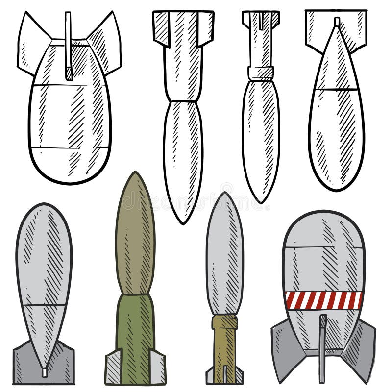 Bombs and Shells Vector Set Stock Vector - Illustration of military ...