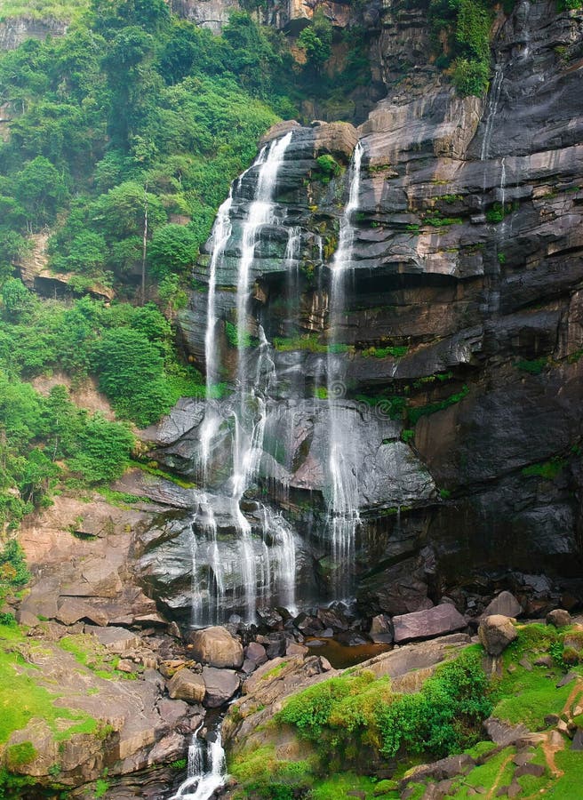 Bomburu Ella-a Fantastic Waterfall in Hill Side of Sri Lanka Stock ...