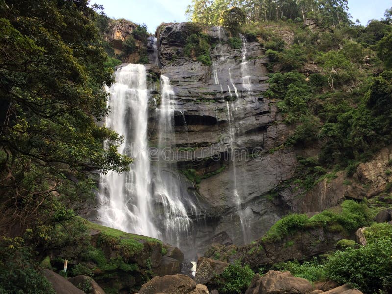 Bomburu Ella Waterfall Sri Lanka Island Nature Stock Photo - Image of ...