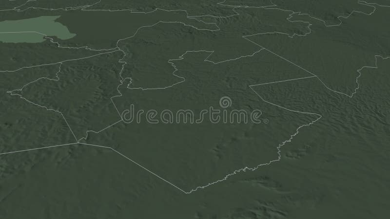 Bomet Extruded. Kenya. Stereographic Administrative Map Stock Footage ...