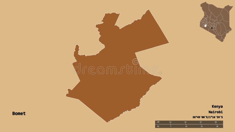 Bomet, County of Kenya,. Previews. Satellite Stock Illustration ...