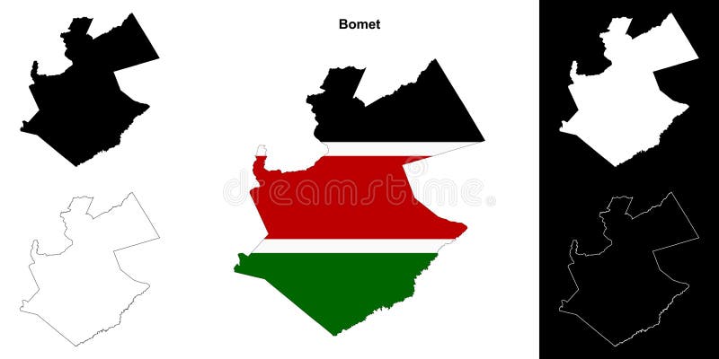 Bomet outline map stock vector. Illustration of boundary - 356530633