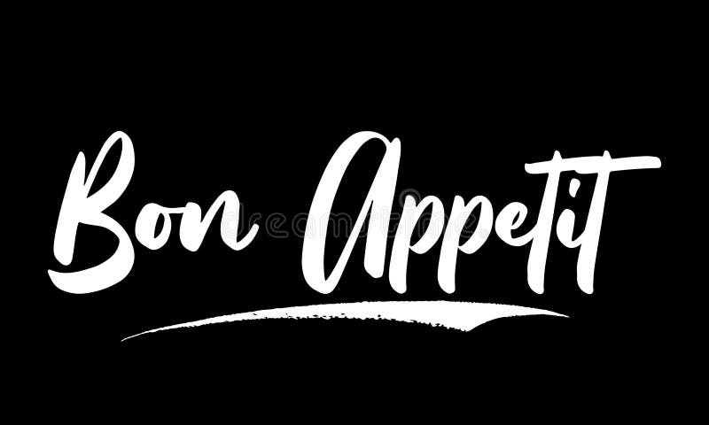 Bon Appetit Bold Typography Lettering Text Vector Design Quote Stock ...
