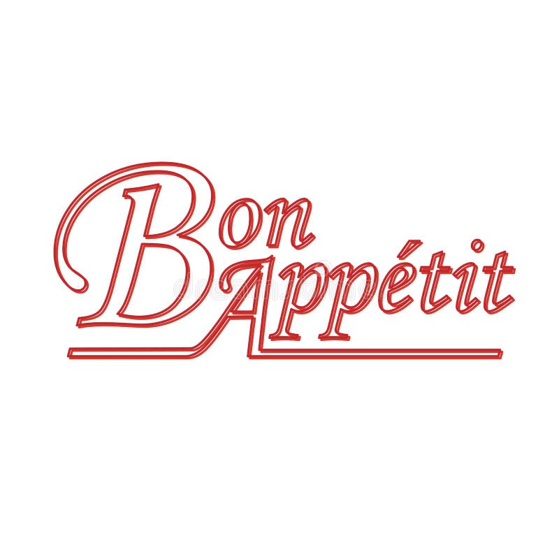 Bon Appetit Red Outline stock vector. Illustration of enjoy - 81892819