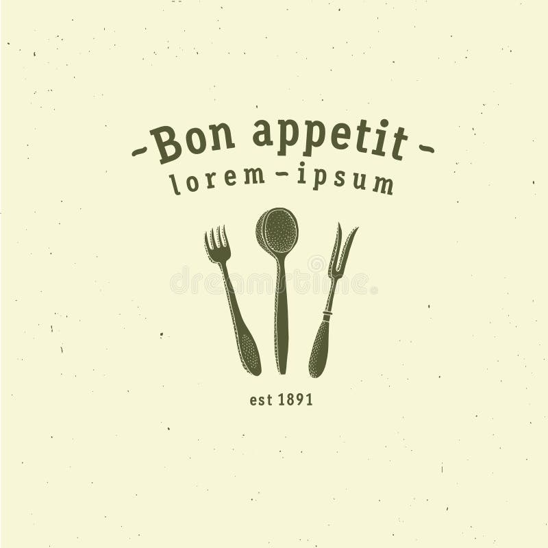 Bon Appetit Sign. Vector Logo Icon Template for Restaurants, Cafe Stock ...
