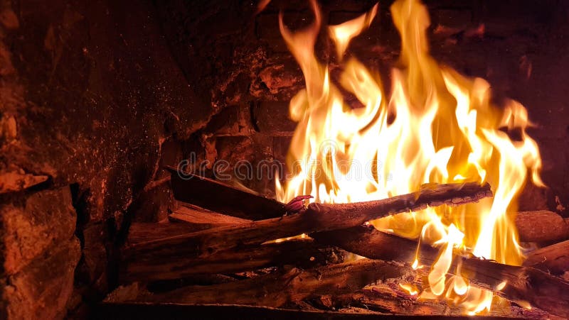 Bon Fire on the Right Side of Chimney Stock Photo - Image of flame ...