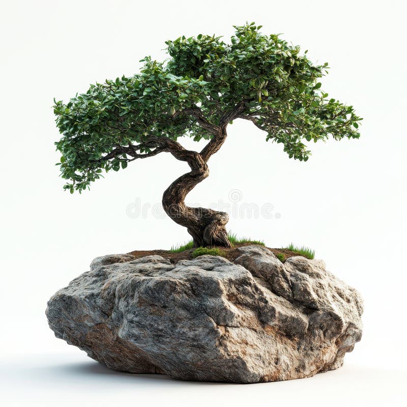 Bon Bon Tree on Rock in Realistic Photo Environment Isolated on White ...