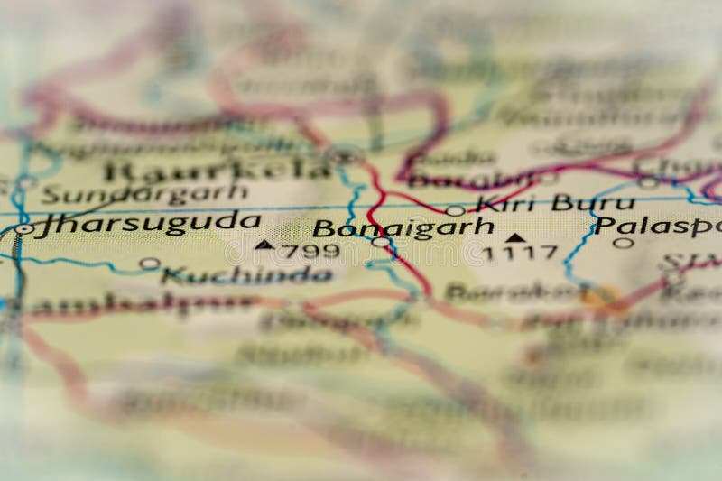 Bonaigarh, India Highlighted on a World Map Stock Image - Image of ...