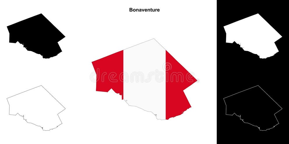 Bonaventure outline map stock vector. Illustration of template - 361008725
