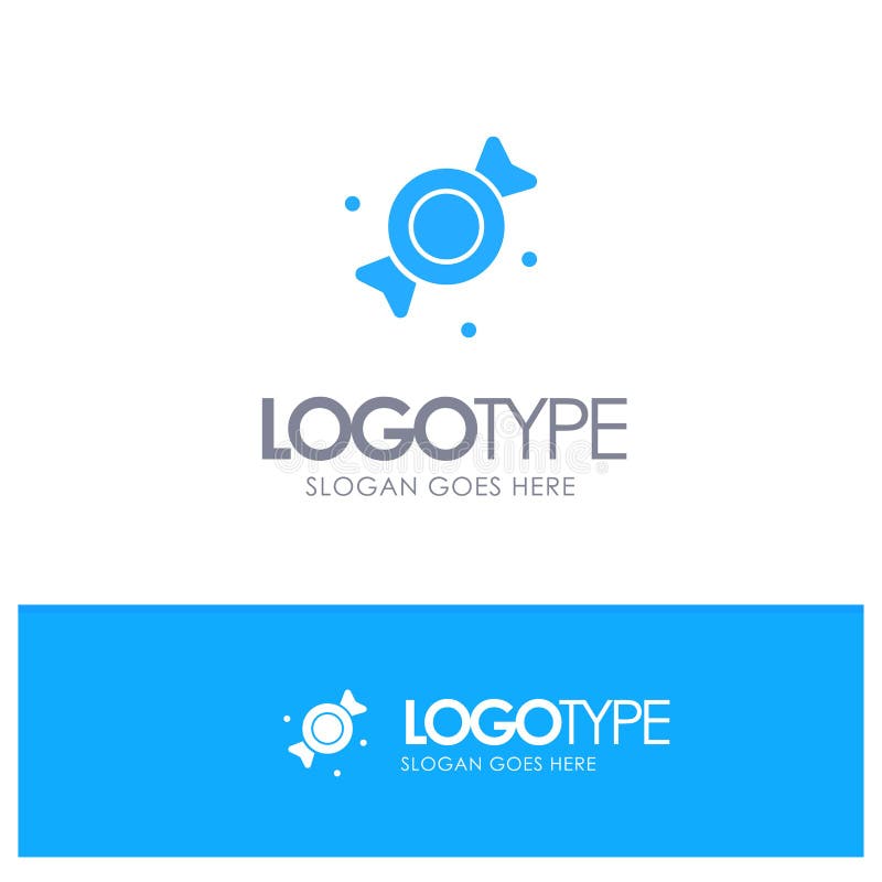 Bonbon, Candy, Sweets Blue Solid Logo with Place for Tagline Stock ...