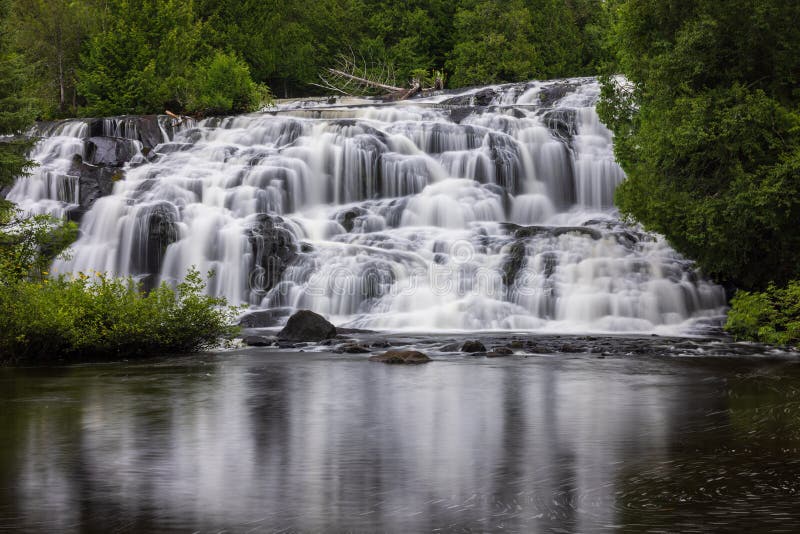 Bond Falls Scenic Waterfall in the Summer Stock Image - Image of ...