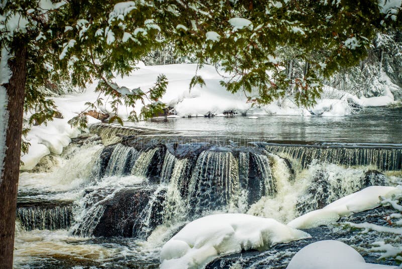 Bond Falls stock image. Image of nation, cold, seasons - 59864659
