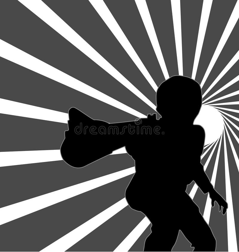 Samson push the pillars stock vector. Illustration of pillars - 207399257