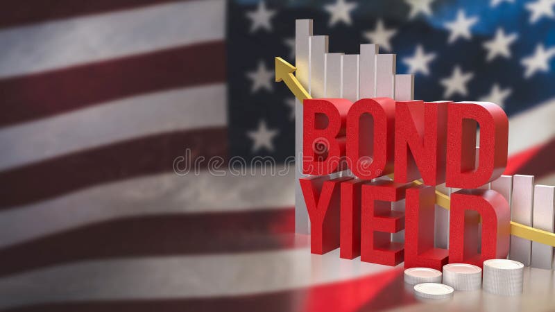 The Bond Yield and Chart on USA Flag for Business Concept 3d Rendering ...