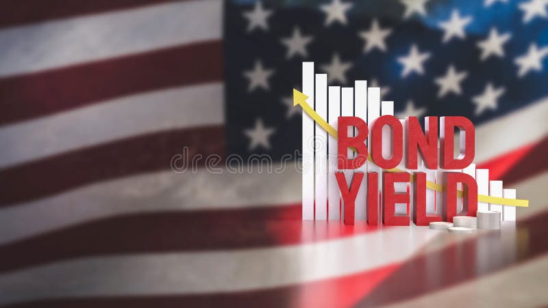 The Bond Yield and Chart on USA Flag for Business Concept 3d Rendering ...