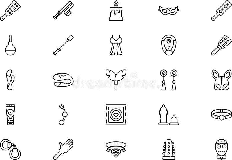 Bondage Icons Collection is a Vector Illustration with Editable Stroke ...