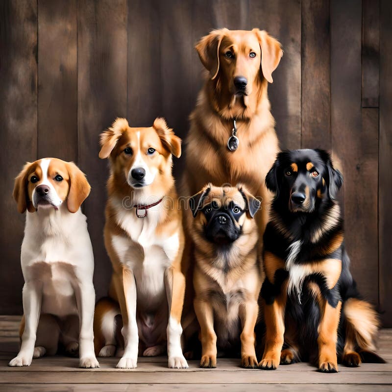 Bonded Dogs Best Friends - Ai Generated Image Stock Illustration ...