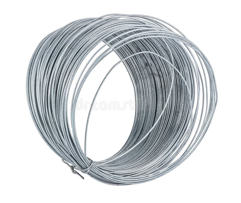 Thin Steel Galvanized Wire in Coil Isolated on White Background Stock ...