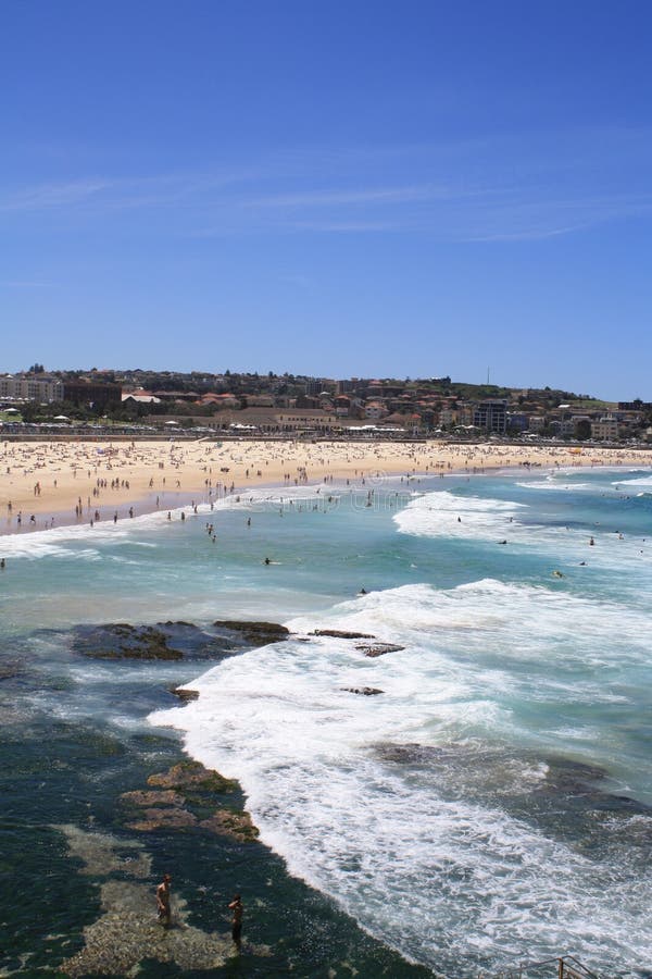 Bondi Beach in Sydney, Australia Stock Image - Image of sunbath ...