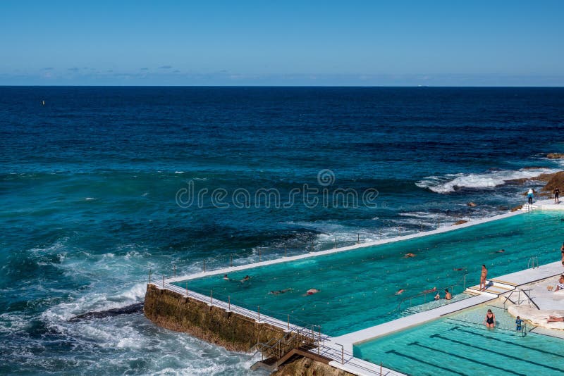 Bondi Beach Rock pools stock image. Image of blue, australia - 266572053