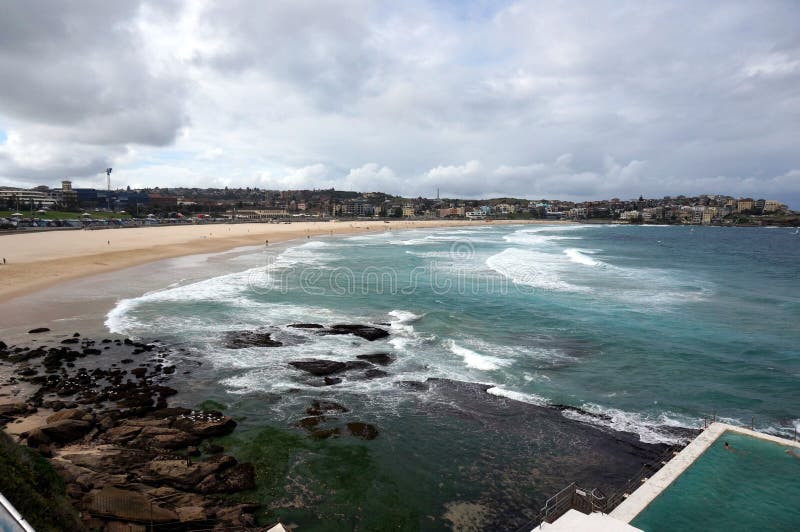 Bondi beach view stock image. Image of scenic, famous - 85436861