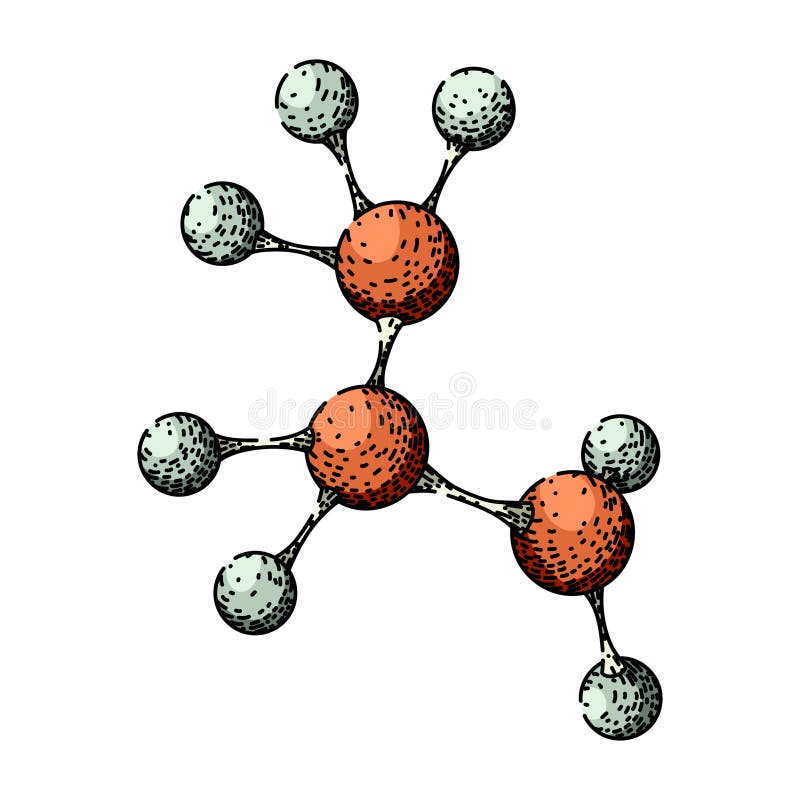 Bonding Molecule Atom Sketch Hand Drawn Vector Stock Vector ...