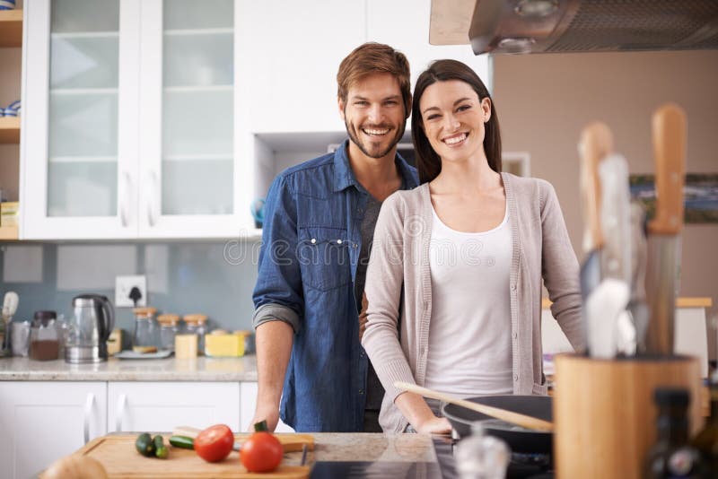 Bonding Over Date Night. a Young Couple Making Dinner Together at Home ...