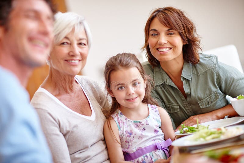 Bonding Over a Delicious Meal. a Multi-generational Family Having a ...