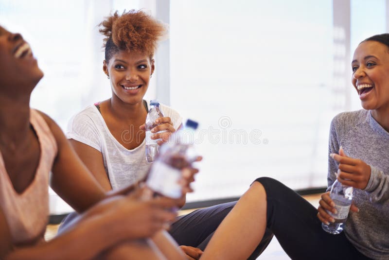 Bonding during Their Break. a Group of Happy Young Dancers Sitting on ...