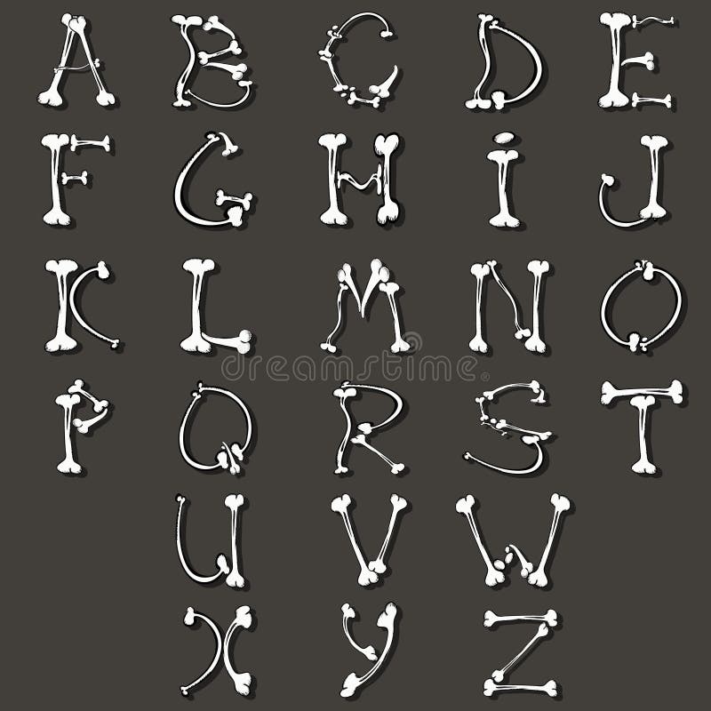 Bone alphabet stock vector. Illustration of alphabetical - 112491083