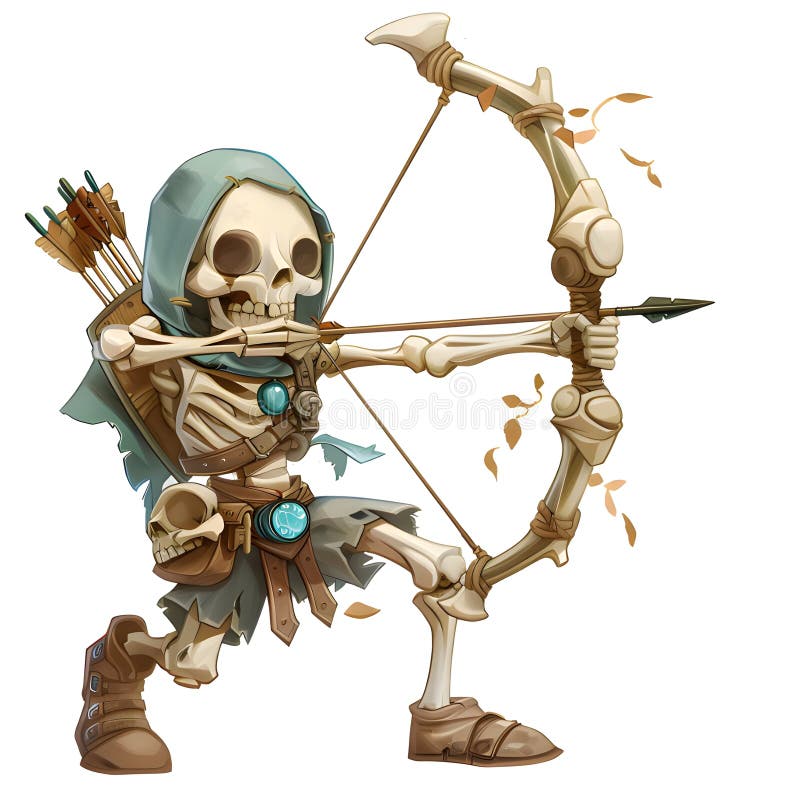 Bone Archer fantasy stock illustration. Illustration of white - 337106617
