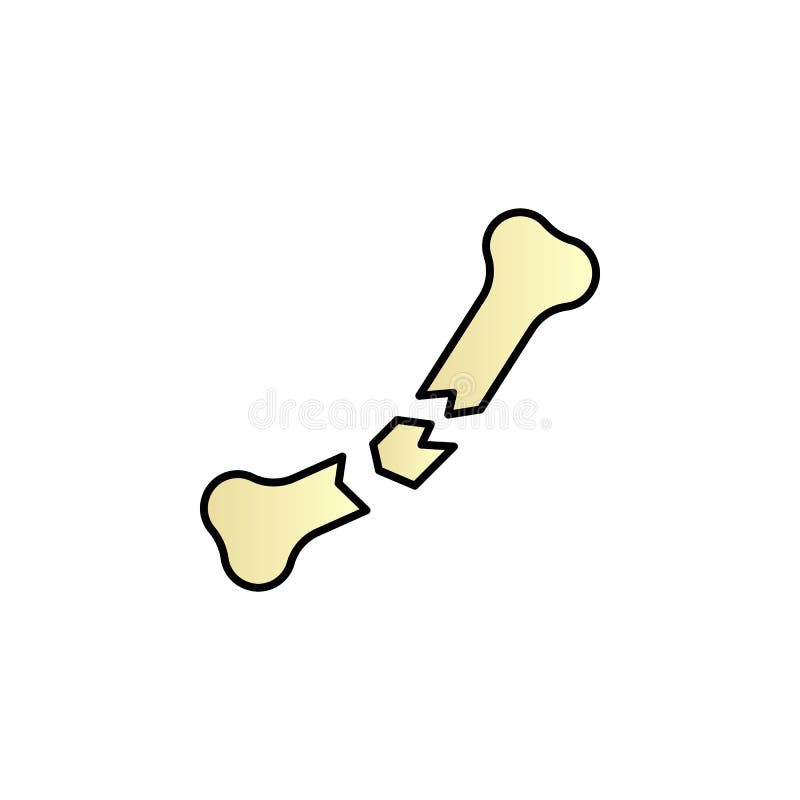 Bone Break Icon in Location Set. Simple Glyph, Flat Illustration ...