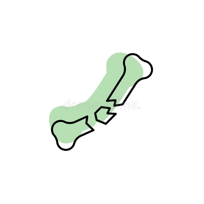 Bone Break with Color Shadow Vector Icon in Bone Injury Set Stock ...