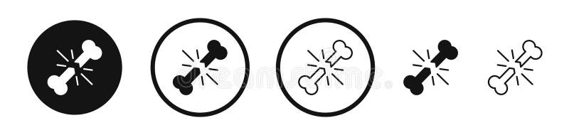 Bone Break Icon Isolated on White Background Stock Vector ...