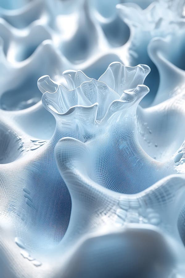 Bone Delicate Transparent Structures in Soft Blue Stock Illustration ...